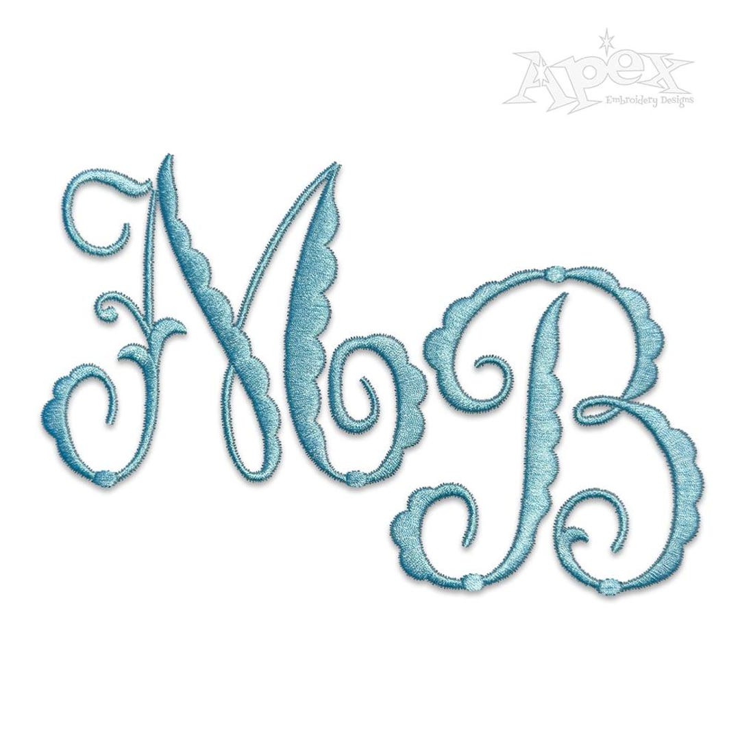 Emma Scallop Machine Embroidery Font Scalloped Alphabet Letters INSTANT ...