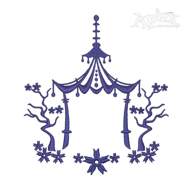Pagoda Frame Regular Machine Embroidery Design PES DST JEF Instant ...