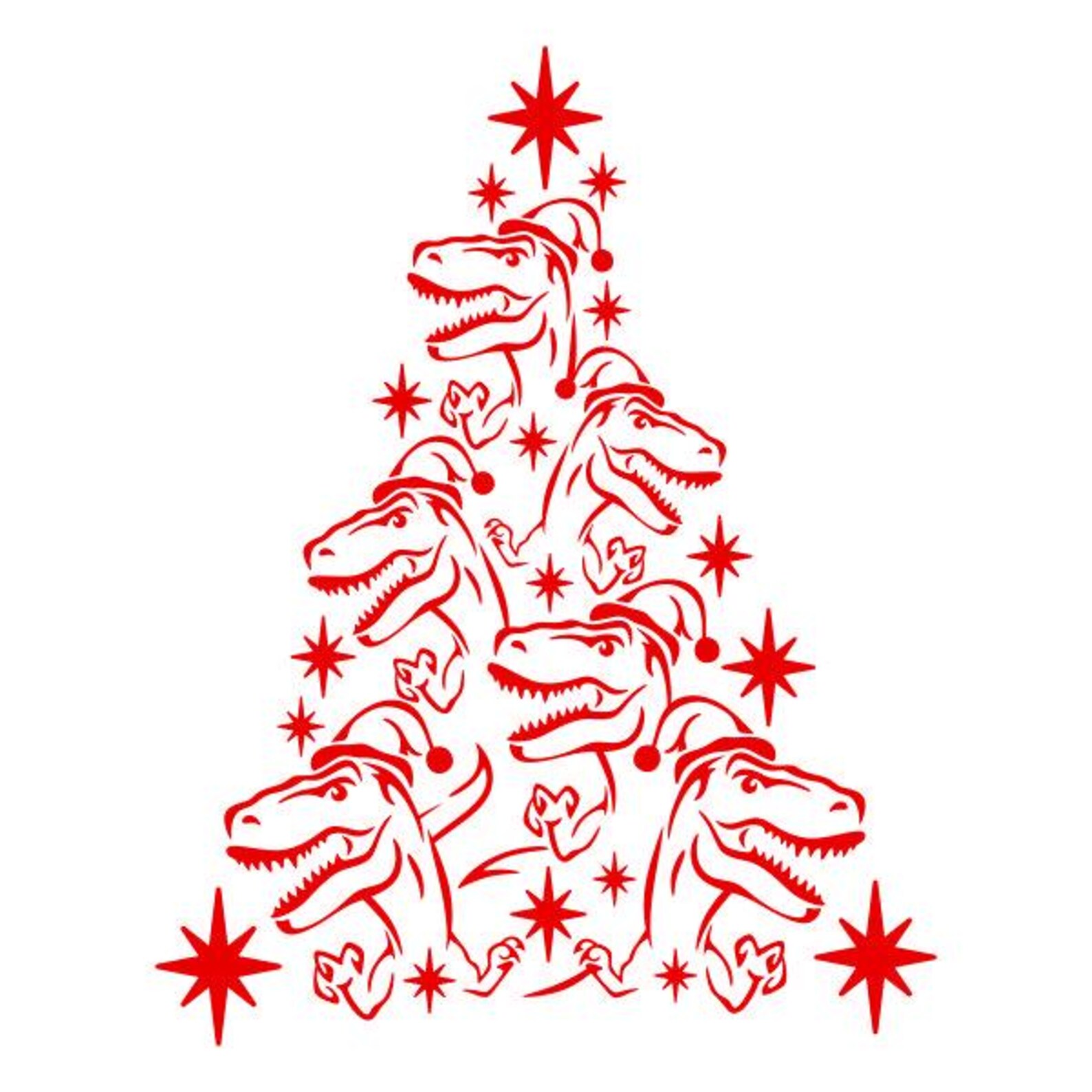 T-rex Dinosaur Christmas Tree SVG: Rex Theme Cuttable Design (digital ...