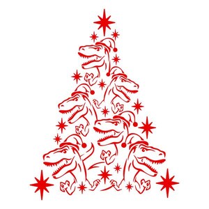 T-rex Dinosaur Christmas Tree Rex Theme Cuttable Design SVG PNG DXF ...
