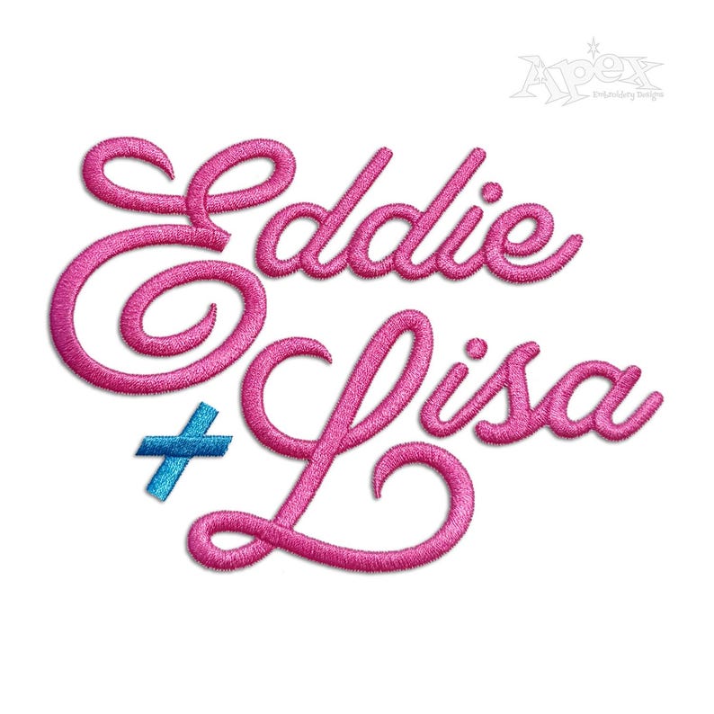 Bernard Script Embroidery Font Bundle: 3D Puff, Bean & Chain Stitch ...