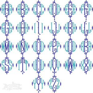 Royal Diamond Exquisite Monogram Machine Embroidery Font Alphabet ...