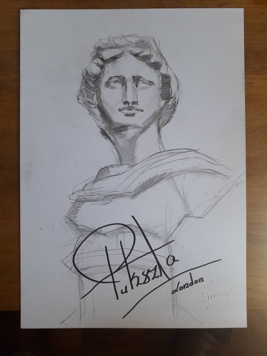 Signed Pencil Drawing of a Classical Bust on Plinth - Etsy