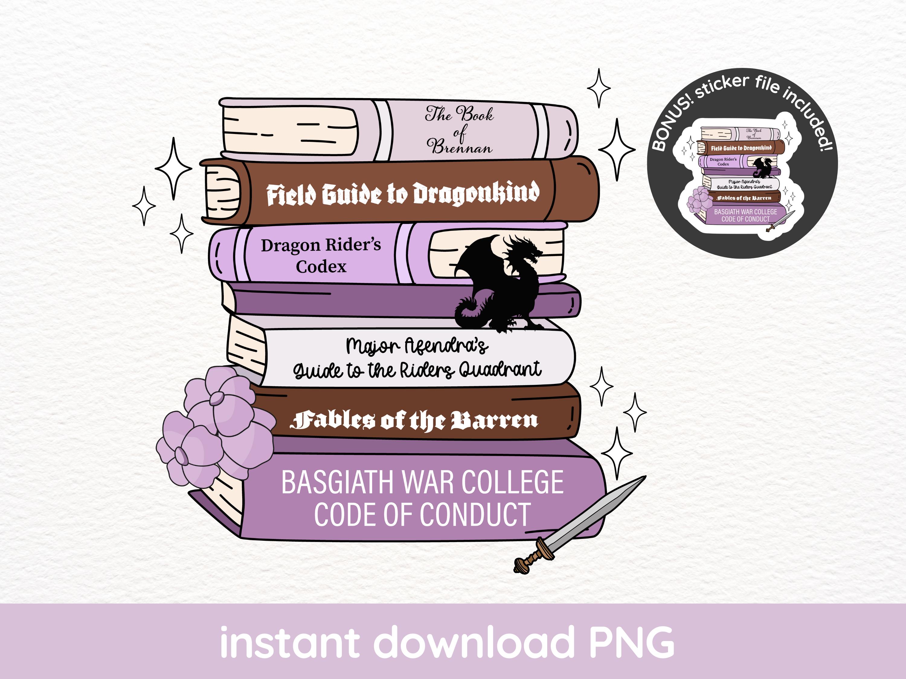 Fourth Wing Book Stack PNG File for Sublimation BONUS Sticker File ...