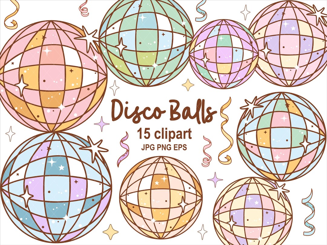 Disco Balls Clipart Bundle Retro Png Cute Trendy Disco Ball Png Groovy ...