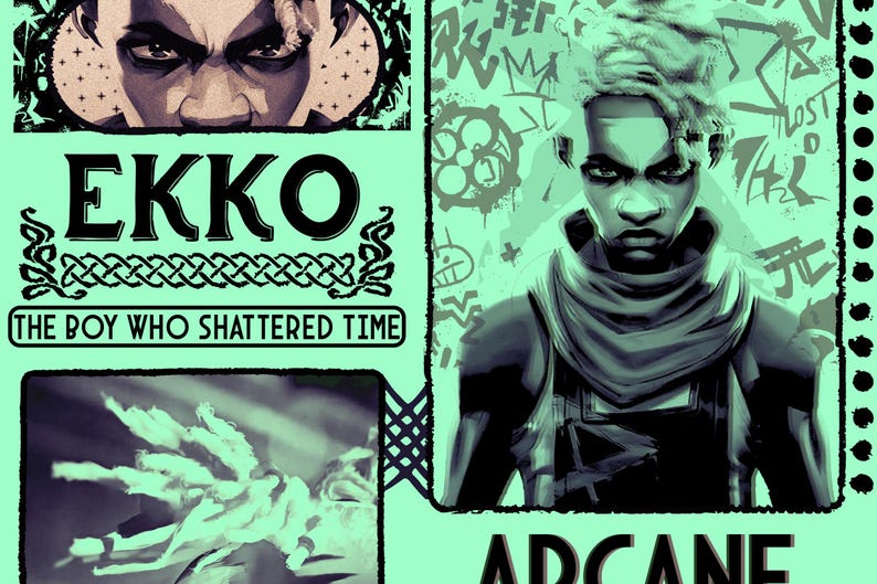 Ekko Arcane Poster & T-shirt Design: League of Legends (digital ...