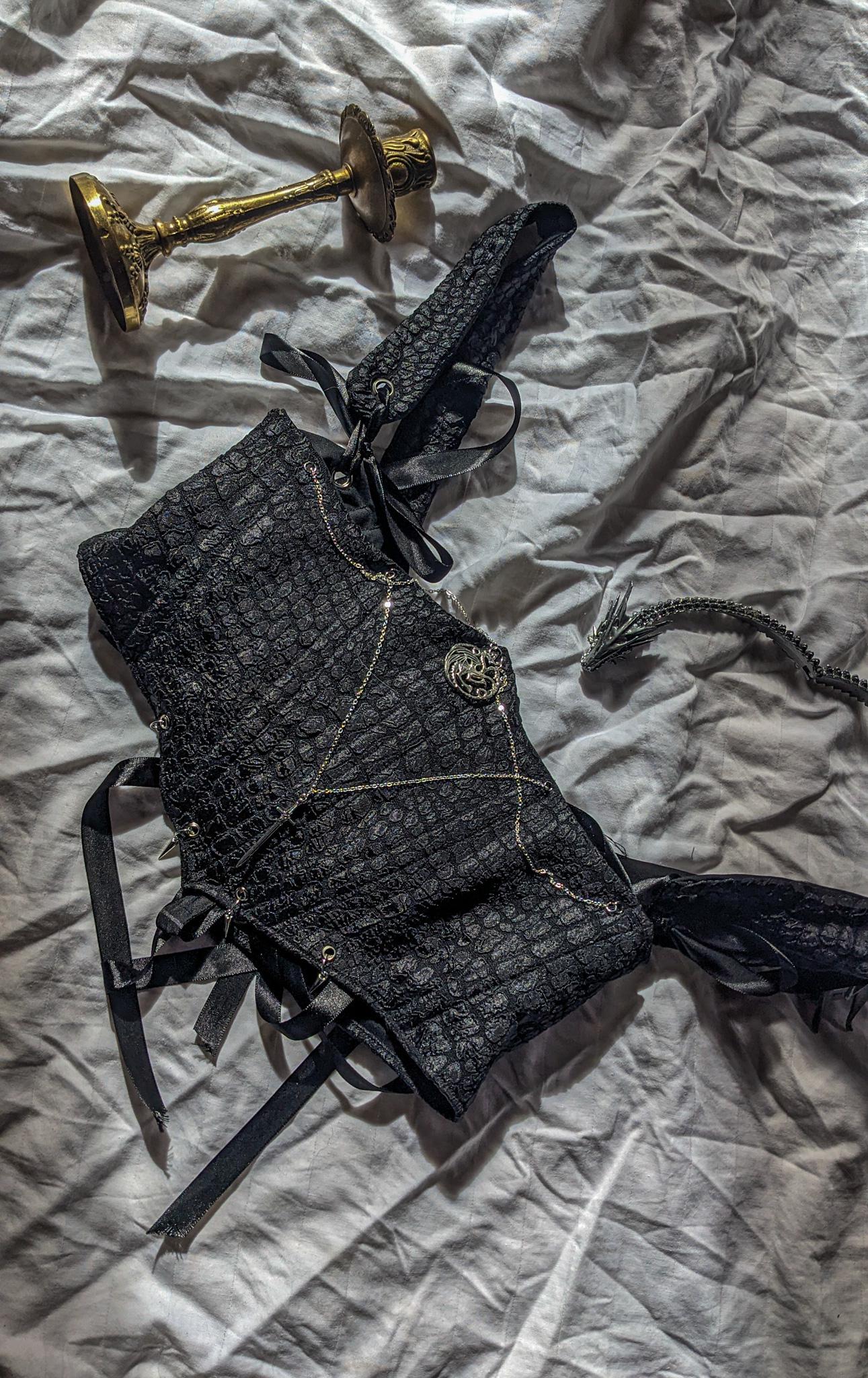 Black Dragon-scale Corset – Dragon Queen, Fantasy Bustier, Renfair ...