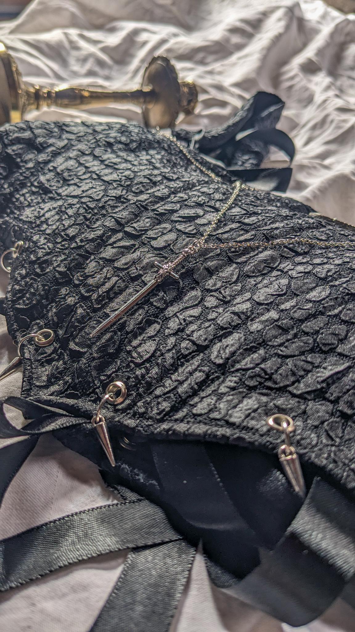 Black Dragon-scale Corset – Dragon Queen, Fantasy Bustier, Renfair ...