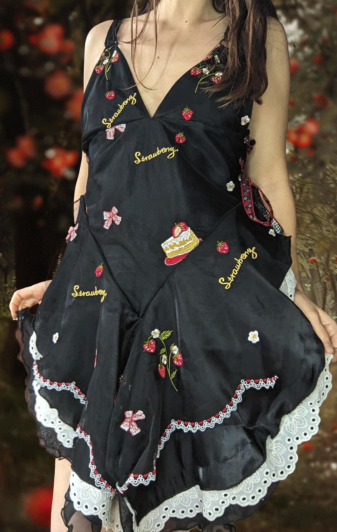 Fairy Dress Dark Fairy Strawberry, Fairygrunge, Festival Fairy Outfit ...