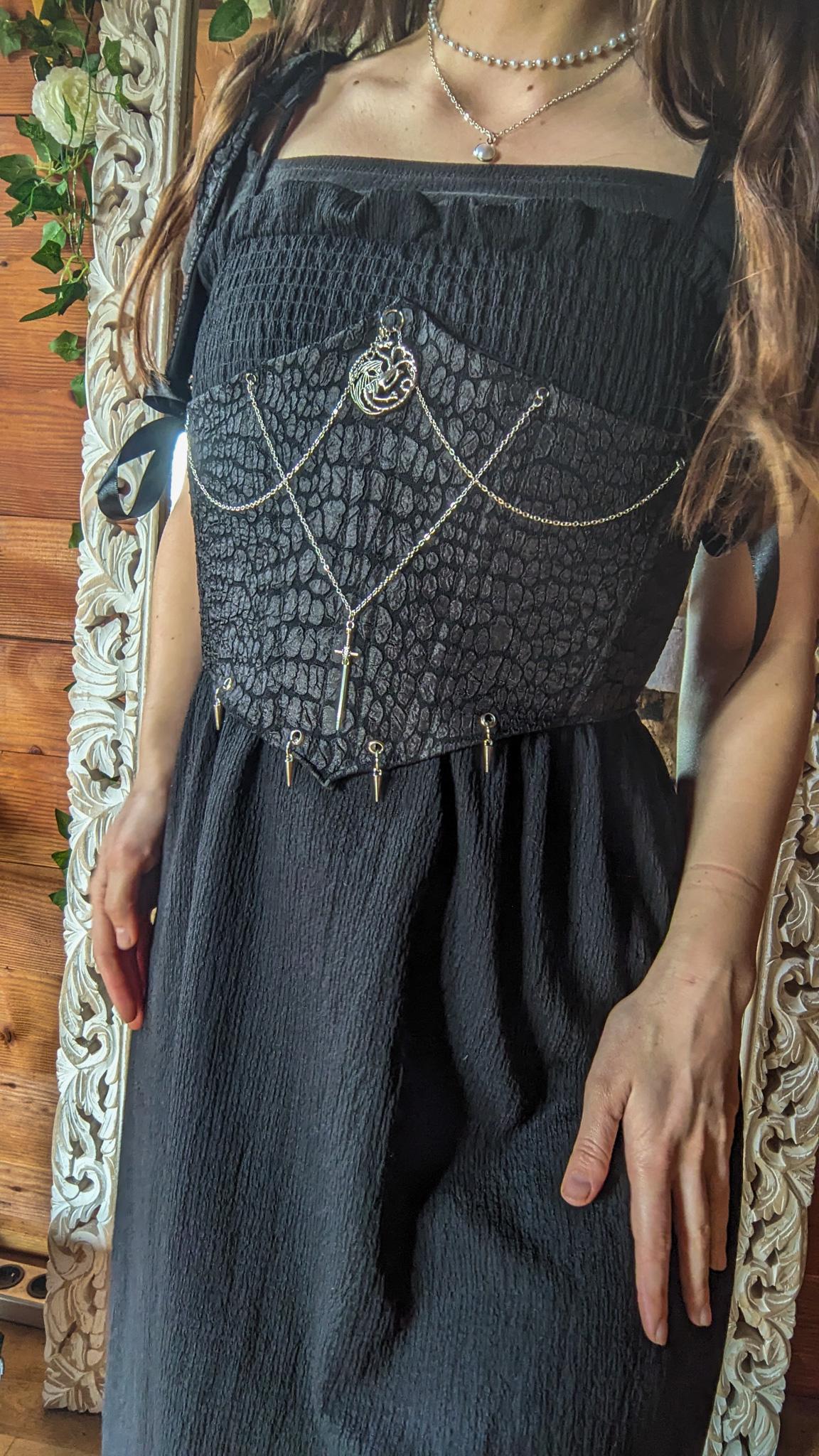 Black Dragon-scale Corset – Dragon Queen, Fantasy Bustier, Renfair ...