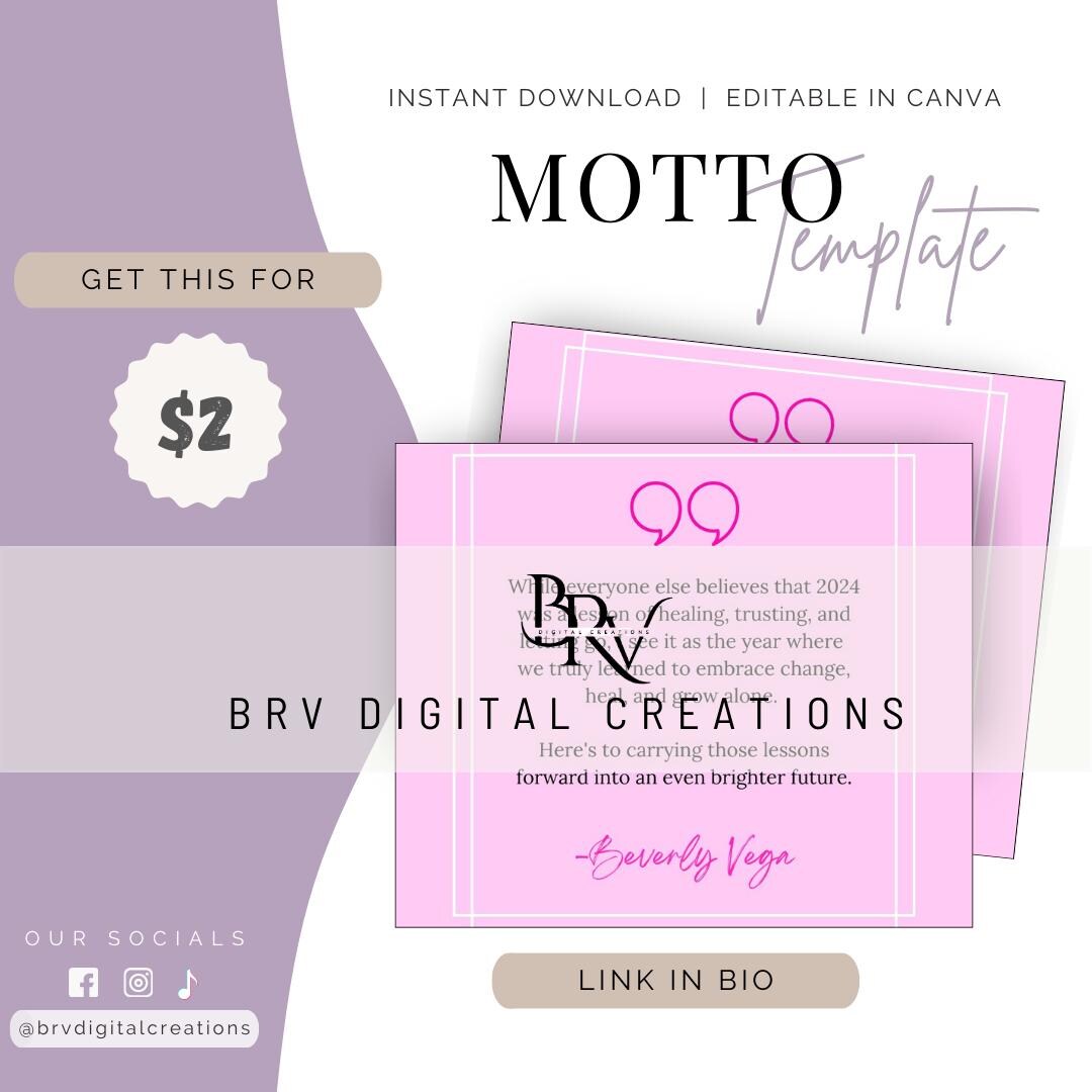 Printable Motto Template | Editable Card Design | Customizable Business ...