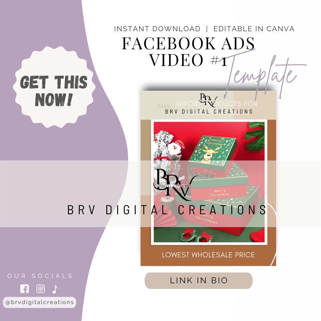 Editable Facebook Video Ad Template | Canva (digital Download) - Etsy