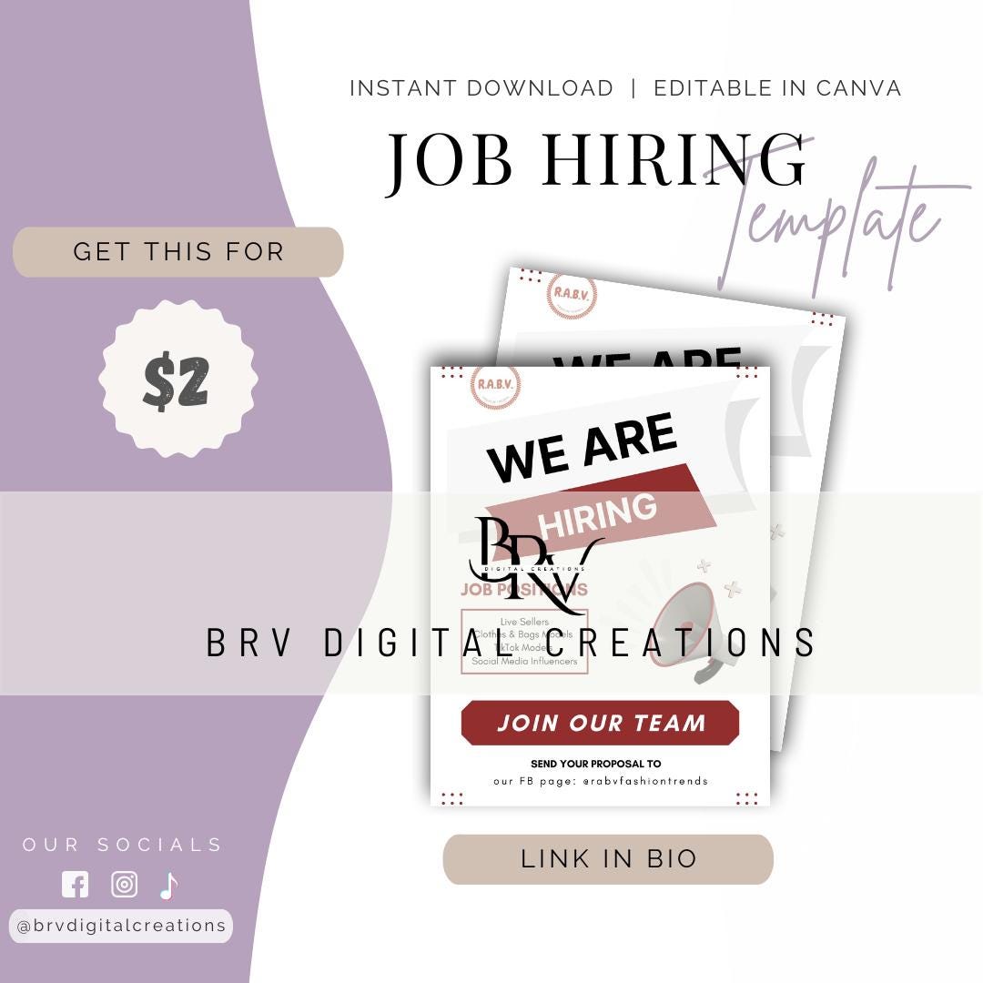 Job Hiring Template | Editable Job Posting Design for Recruitment ...
