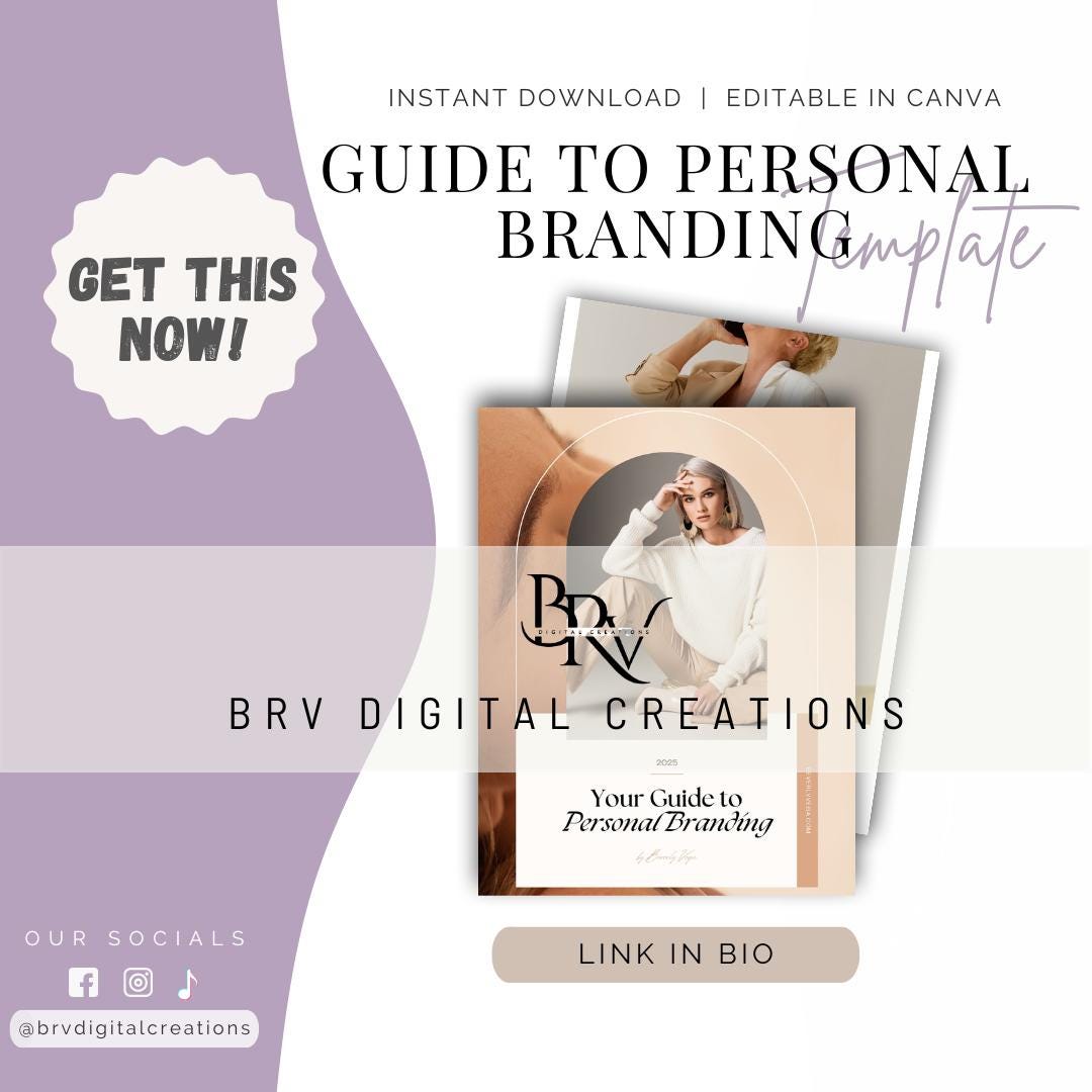 Personal Branding Guide Template, Digital Download for Entrepreneurs ...