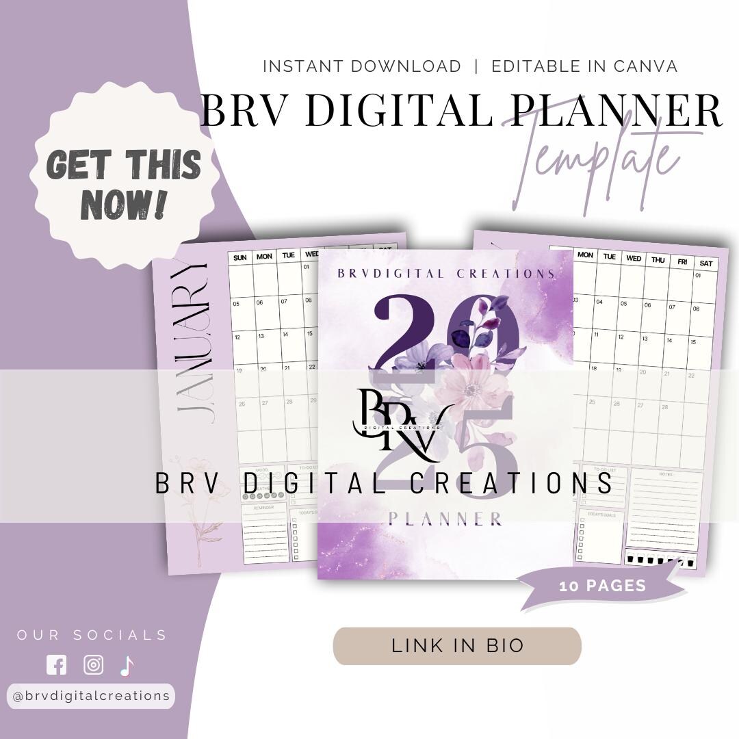 Editable Digital Planner Template | Canva Compatible (PDF) - Etsy