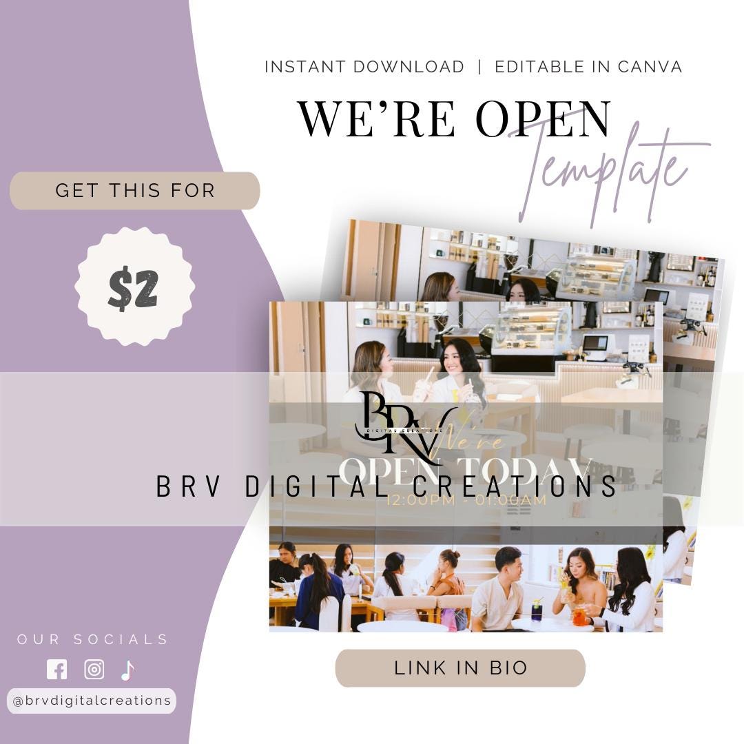 We’re Open Sign Template | Editable Digital Design for Business ...