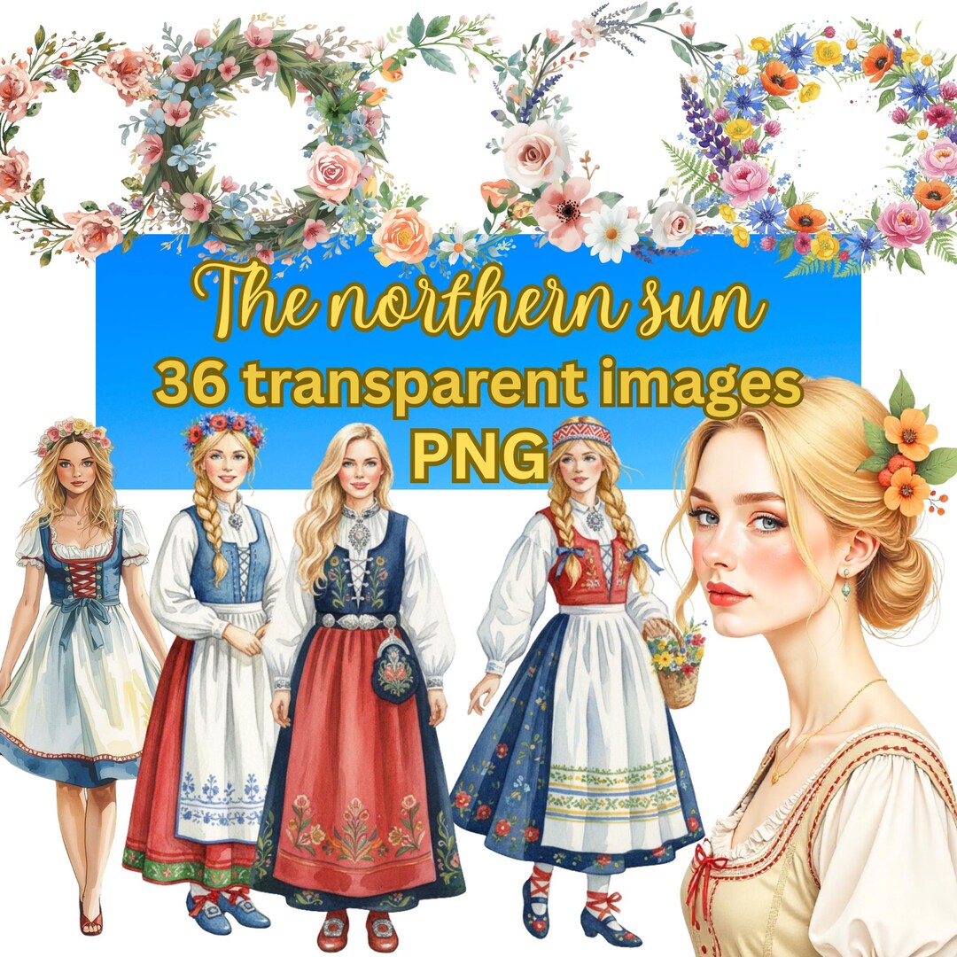 Northern Midsummer 36 Clipart Images Midsummer National Costume May ...