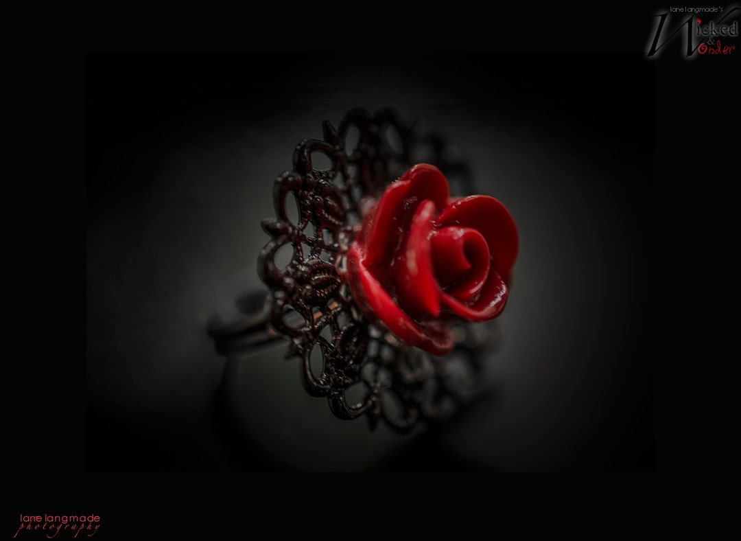 Red Rose Ring for Queen of Hearts Costume, Rose Ring, Queen of Hearts ...