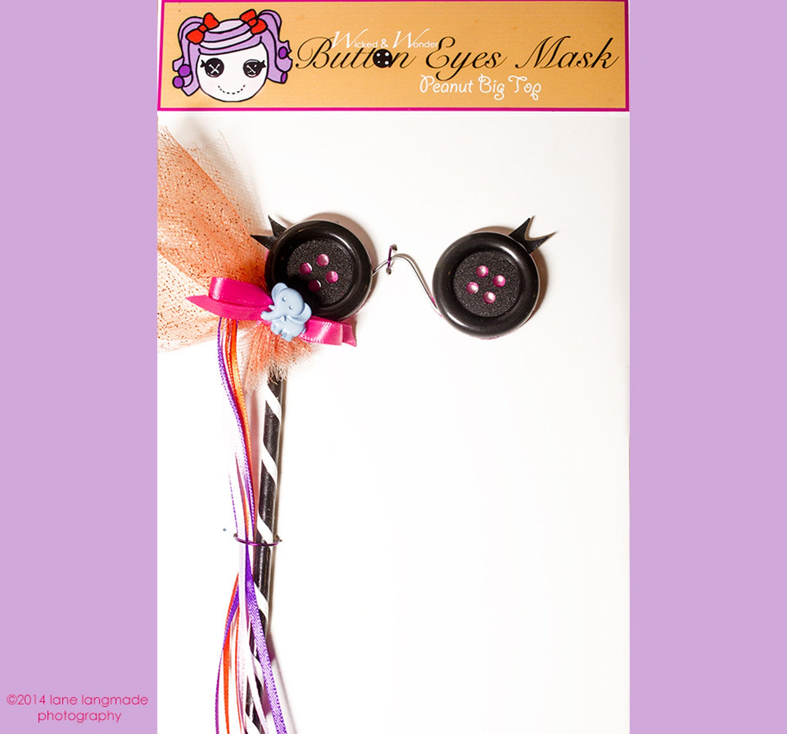 Peanut Big Top Lalaloopsy Costume Mask Button Eyes in Pink | Etsy