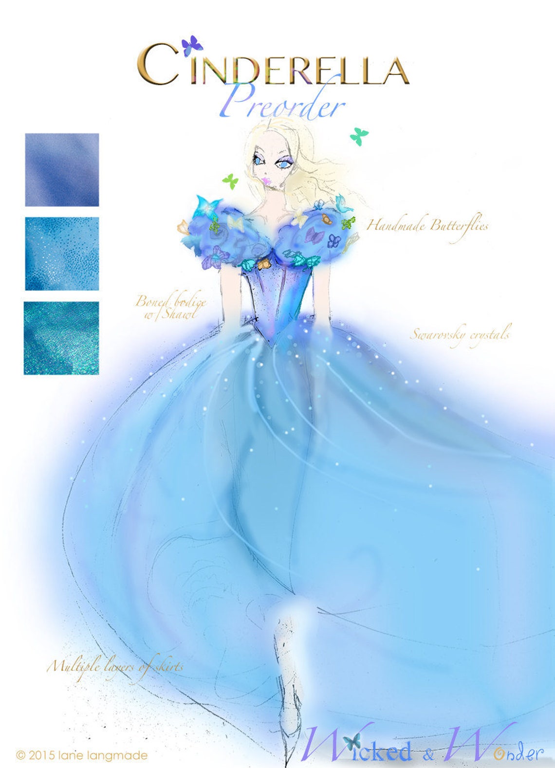 Cinderella Dress 2015 Light CUSTOM Cinderella Dress for - Etsy