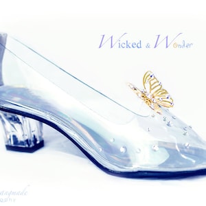 NEW! Cinderella 2015 Glass Slippers FOR GIRLS With Butterflies ...