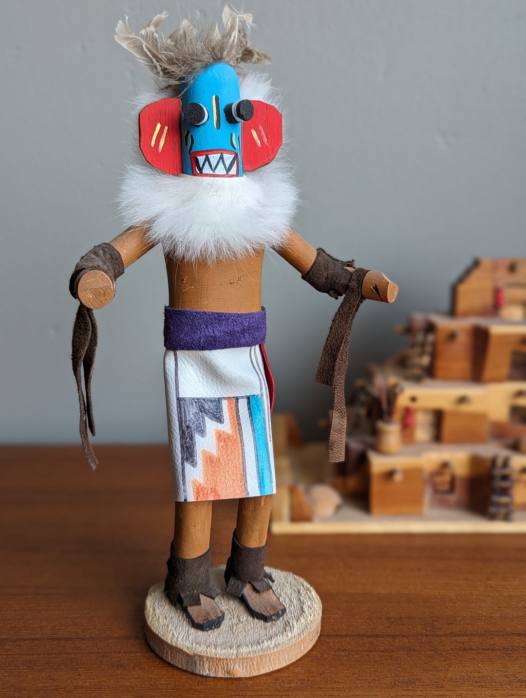 1980s Ogre Evil Spirit Katsina Kachina Doll 10 Inches Original Artist Signed Southwest Arizona ...