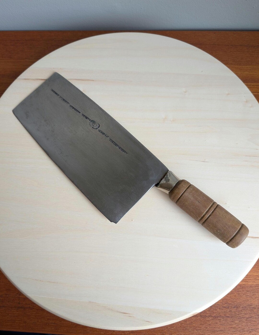 Ho Ching Kee Lee HCKL Hong Kong Heavy Steel Cleaver Wood Barrel Handle ...