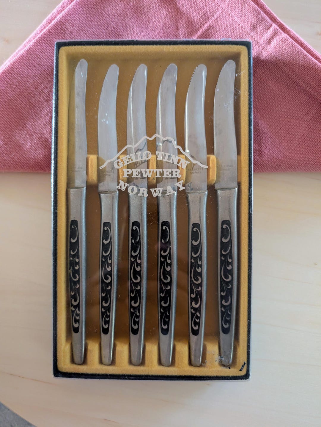 Vintage Pewter Fruit Knives Set: Geilo Tinn Norway, Midcentury ...
