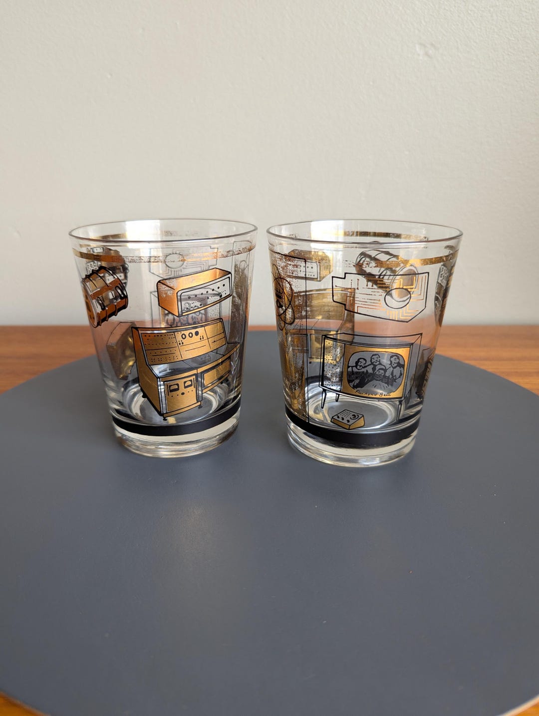 Vintage MCM Atomic Age Fallout Nuclear Vibe Mad Men Black and Gold Leaf ...