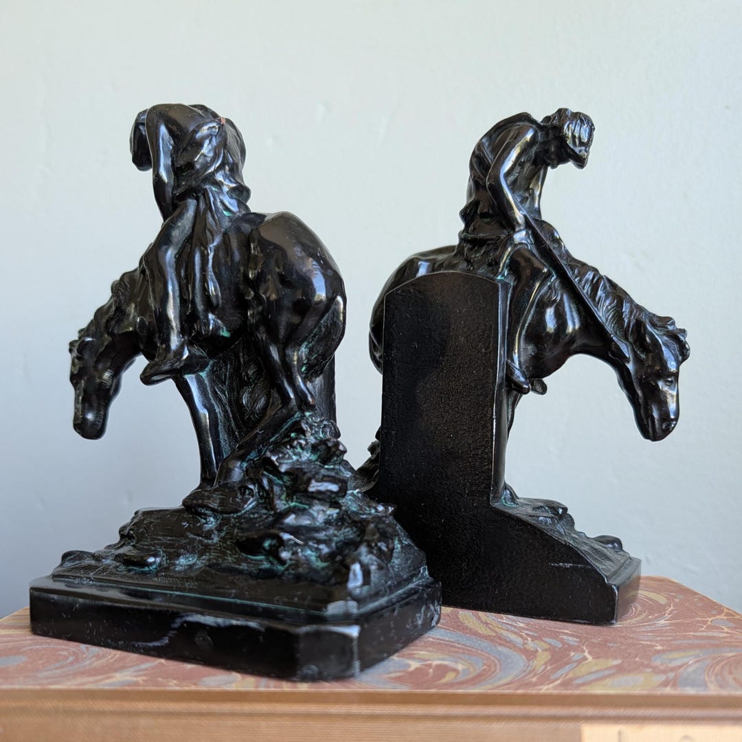 Vintage 1920s–30s Bronze-clad “end of the Trail” Bookends | Armor ...