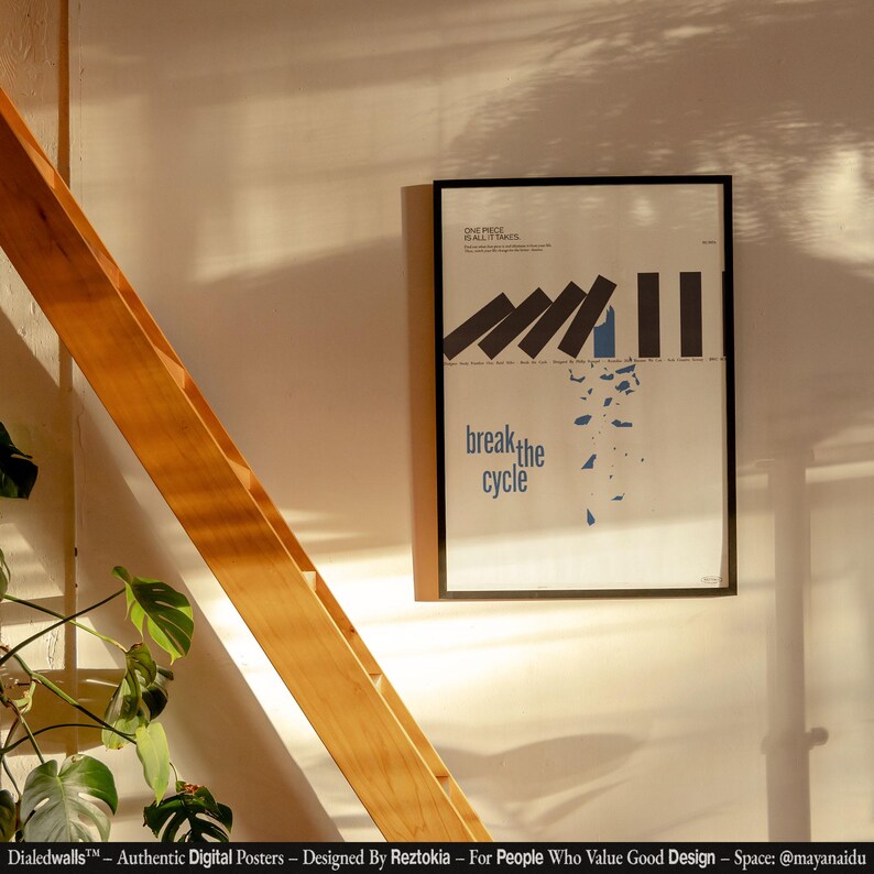 Break the Cycle, Minimal Digital Wall Prints, Exhibit Wall Art, Blue ...