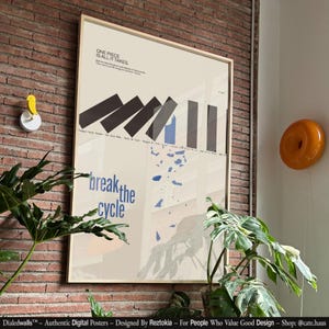 Break the Cycle, Minimal Digital Wall Prints, Exhibit Wall Art, Blue ...