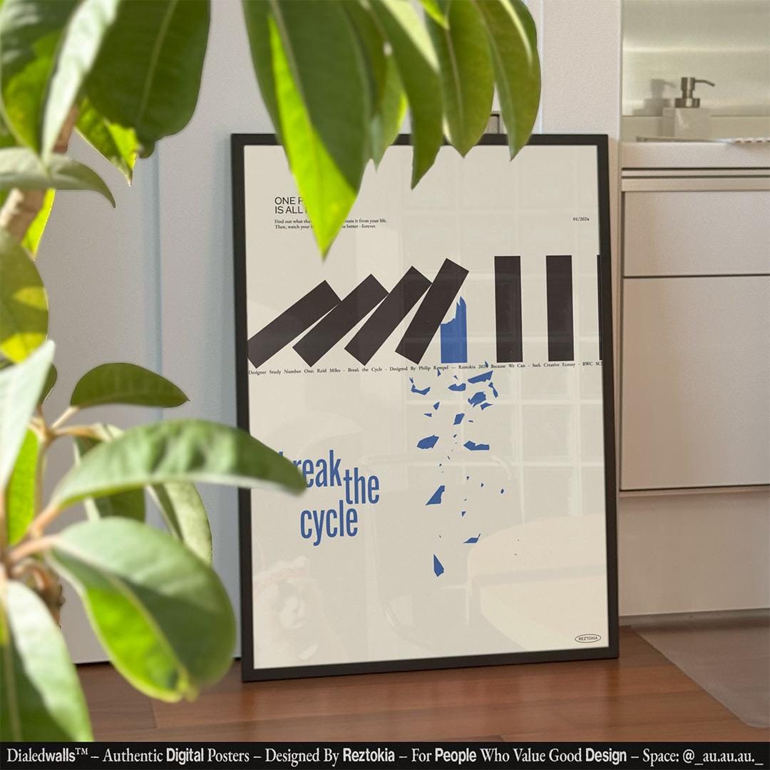 Break the Cycle, Minimal Digital Wall Prints, Exhibit Wall Art, Blue ...
