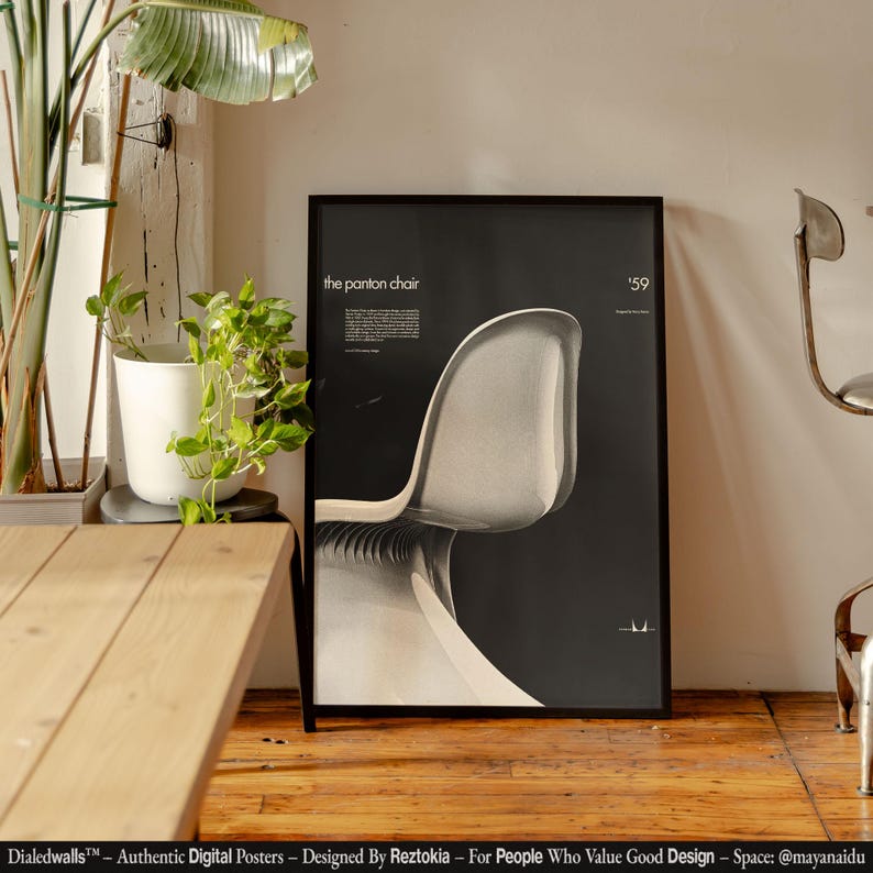 Panton Poster, Iconic Mid-century Chairs, Minimalist Wall Art ...
