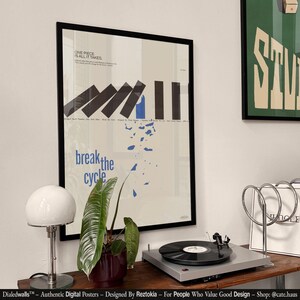 Break the Cycle, Minimal Digital Wall Prints, Exhibit Wall Art, Blue ...