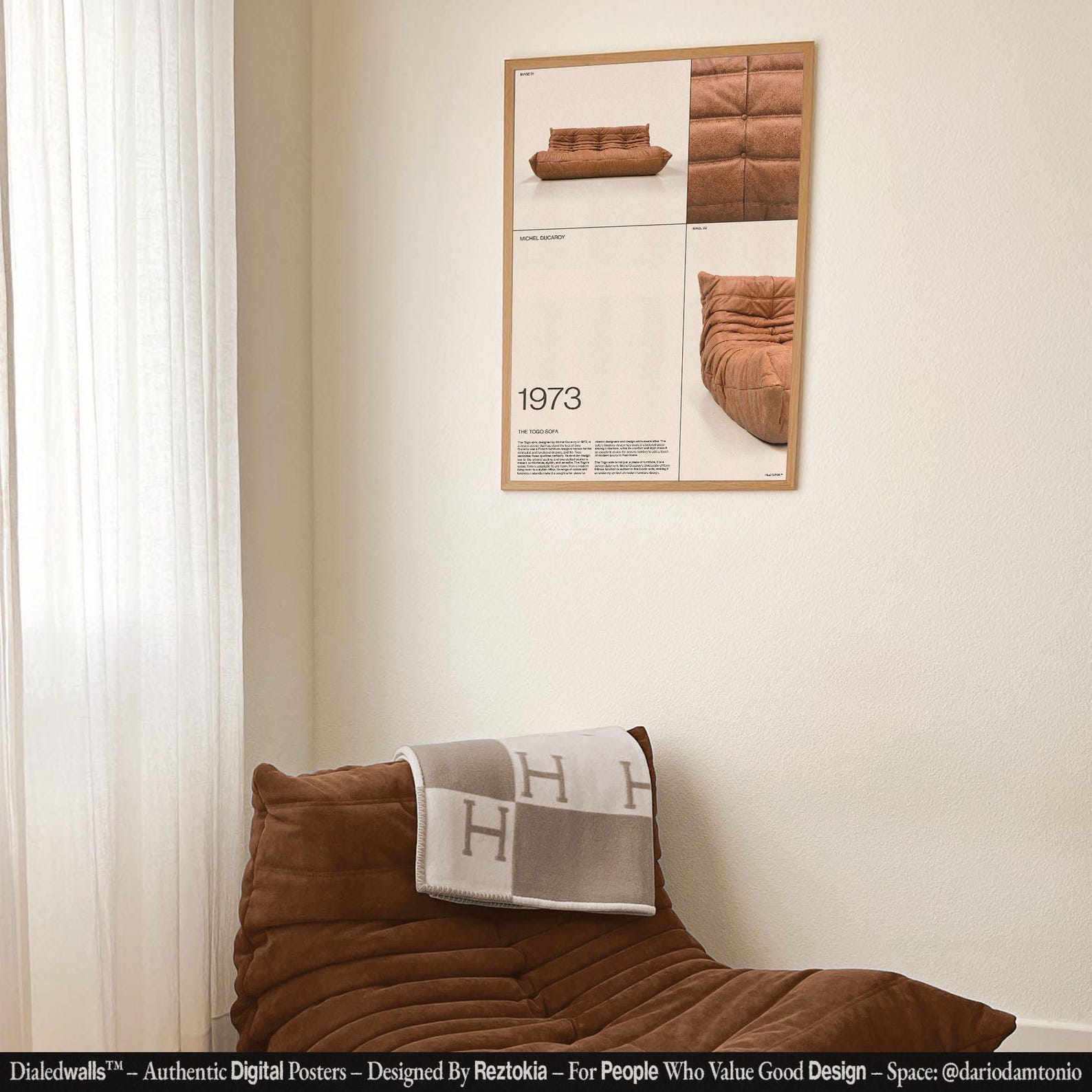 Togo Sofa Poster, Iconic Mid-century Furniture, Minimalist Wall Art ...
