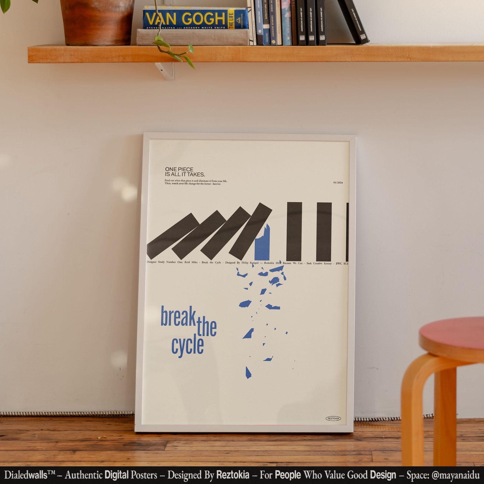 Break the Cycle, Minimal Digital Wall Prints, Exhibit Wall Art, Blue ...
