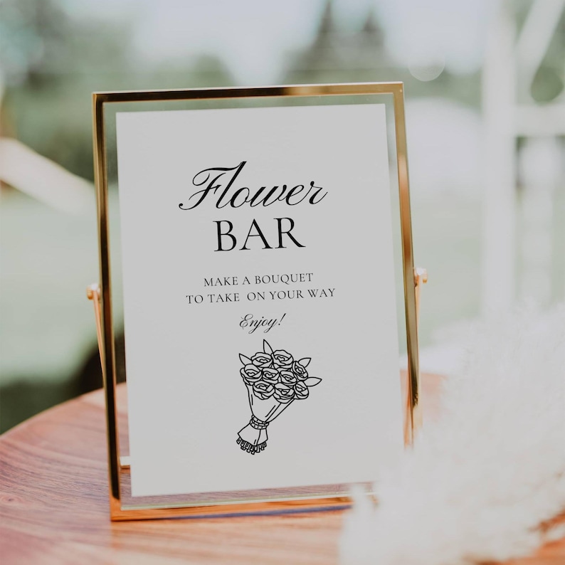 Flower Bar Printable Sign Baby Shower, Bouquet Bar Sign, Bloom Bar Sign ...