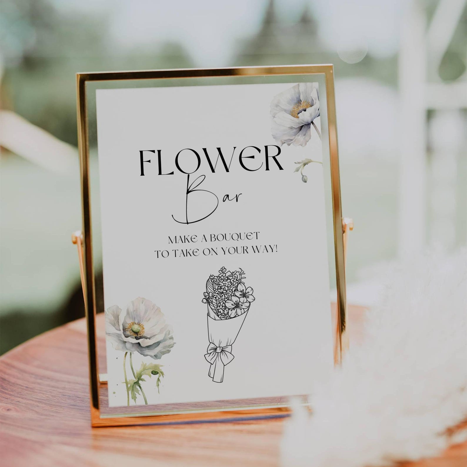 Flower Bar Printable Sign Baby Shower, Bouquet Bar Sign Template, Make ...