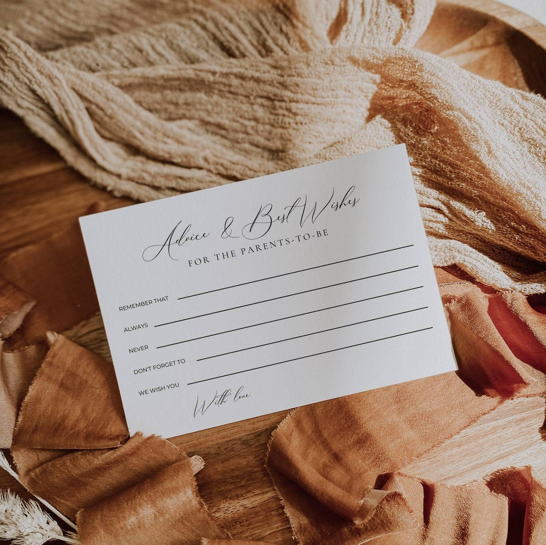 Neutral Printable Advice for the New Parent Cards, Parenting Tip Jar ...