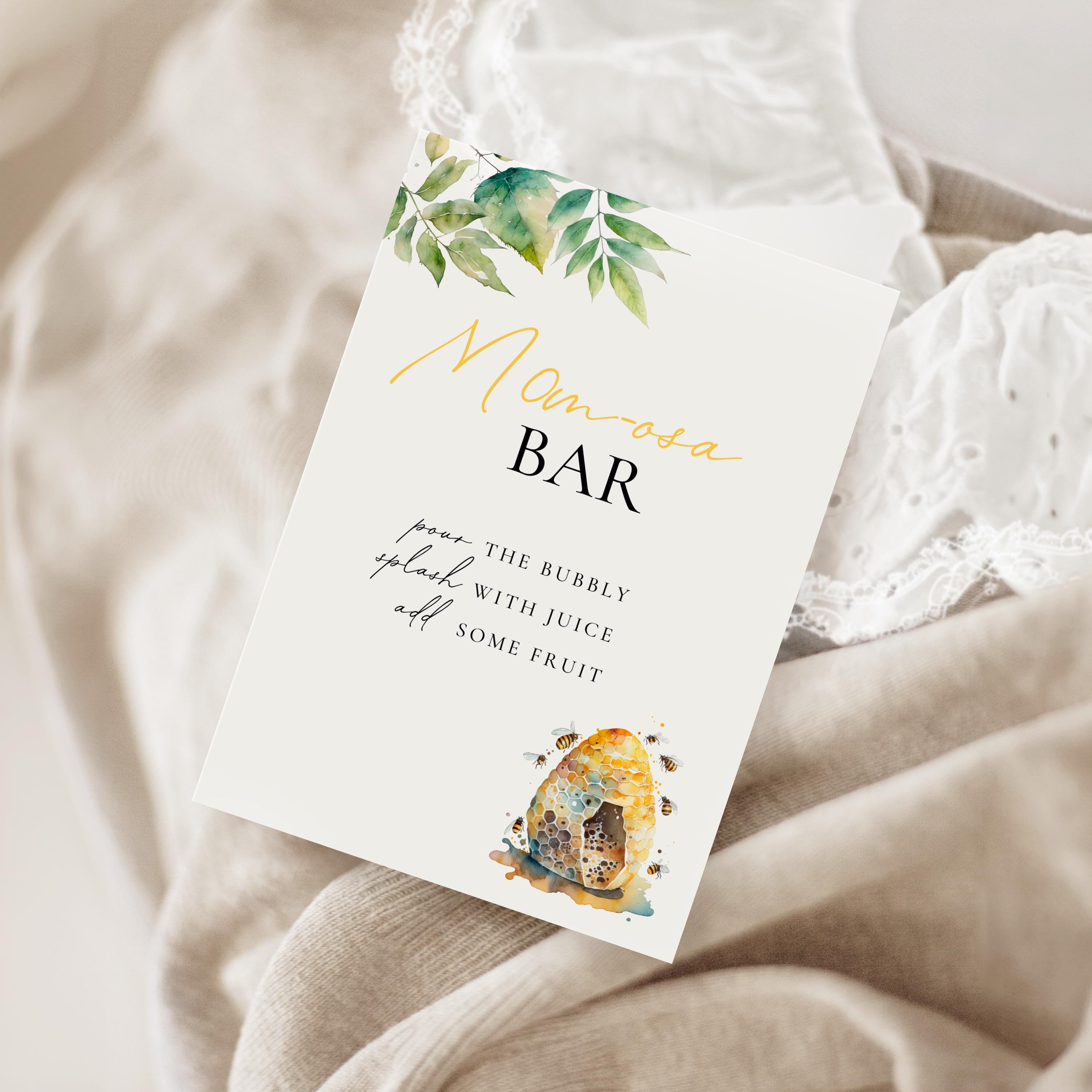 Mimosa Bar Sign Sweet as Can Bee, Printable Sign for Momosa Bar, Floral ...