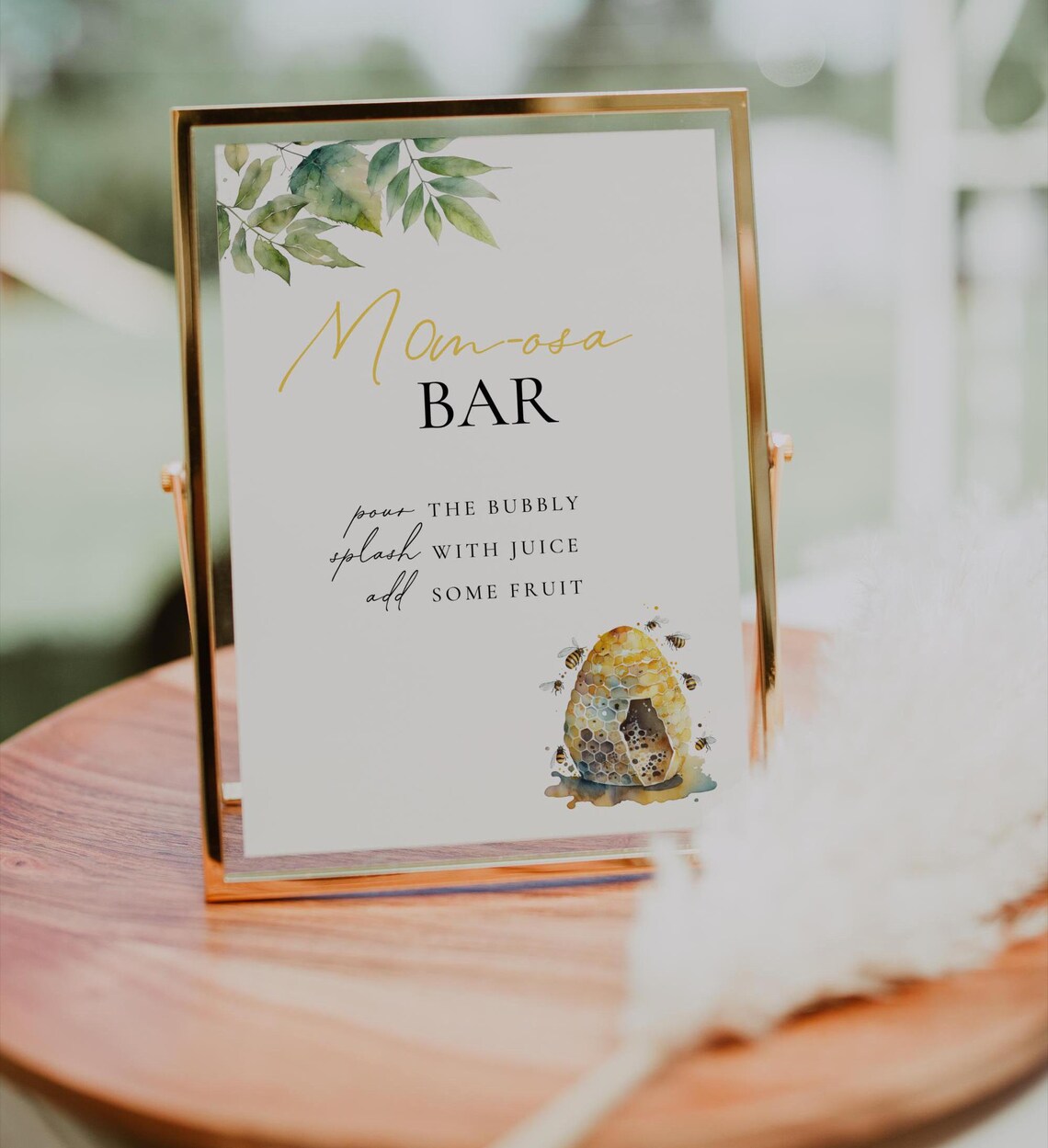 Mimosa Bar Sign Sweet as Can Bee, Printable Sign for Momosa Bar, Floral ...