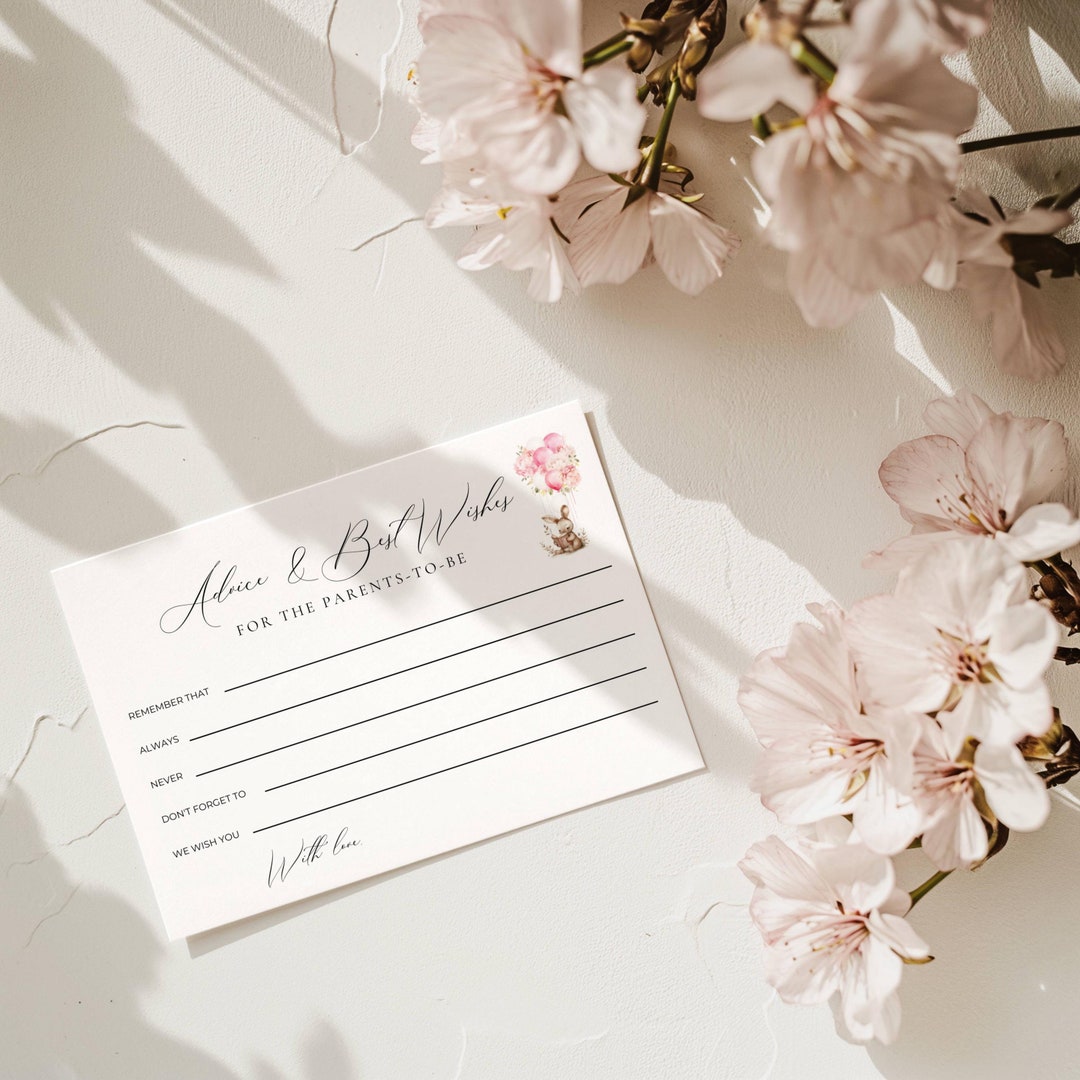 Advice and Wishes Cards for the Parents-to-be, Digital Baby Shower ...