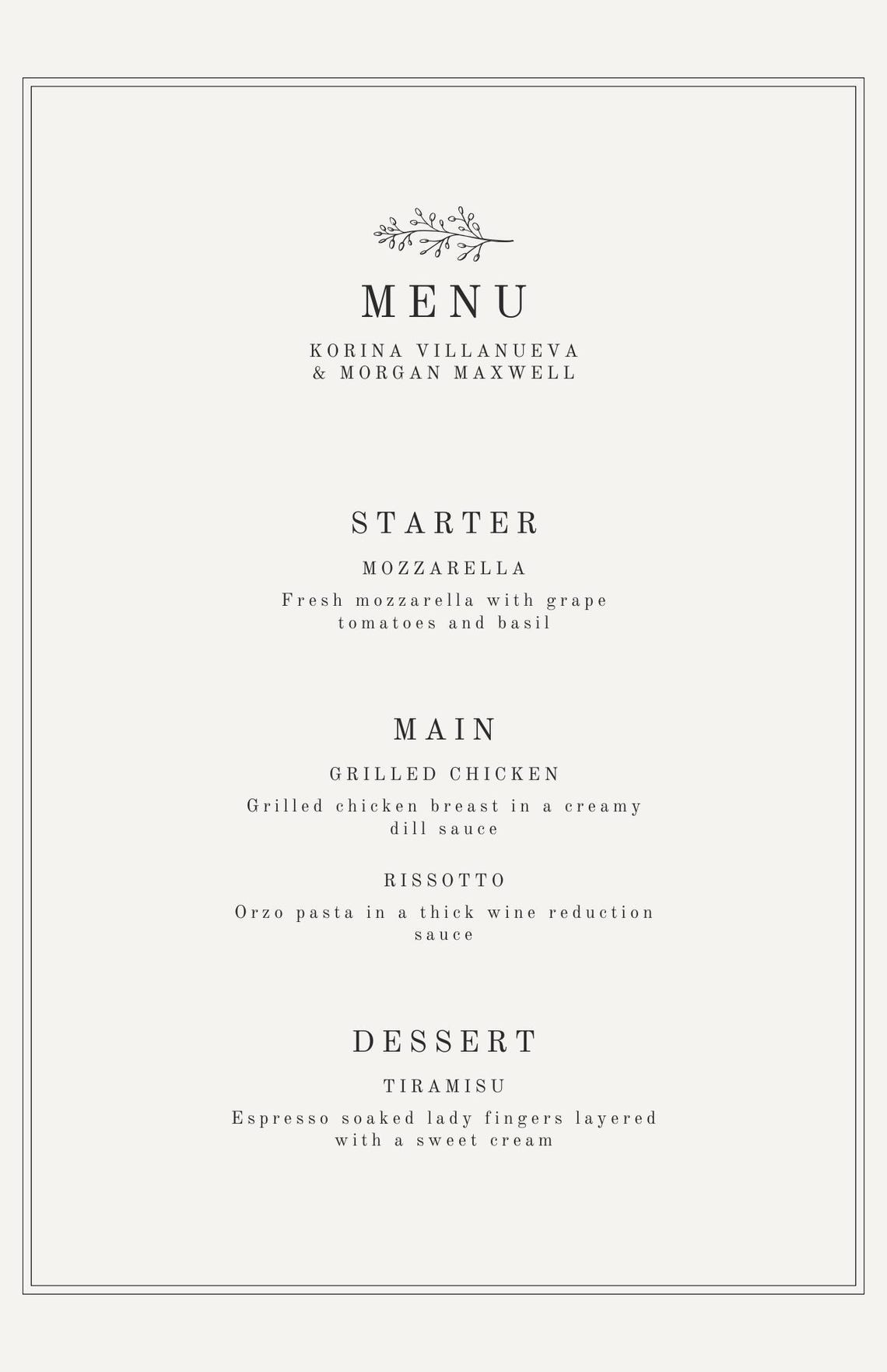 Wedding Template, Menu Template, Elegant, - Etsy