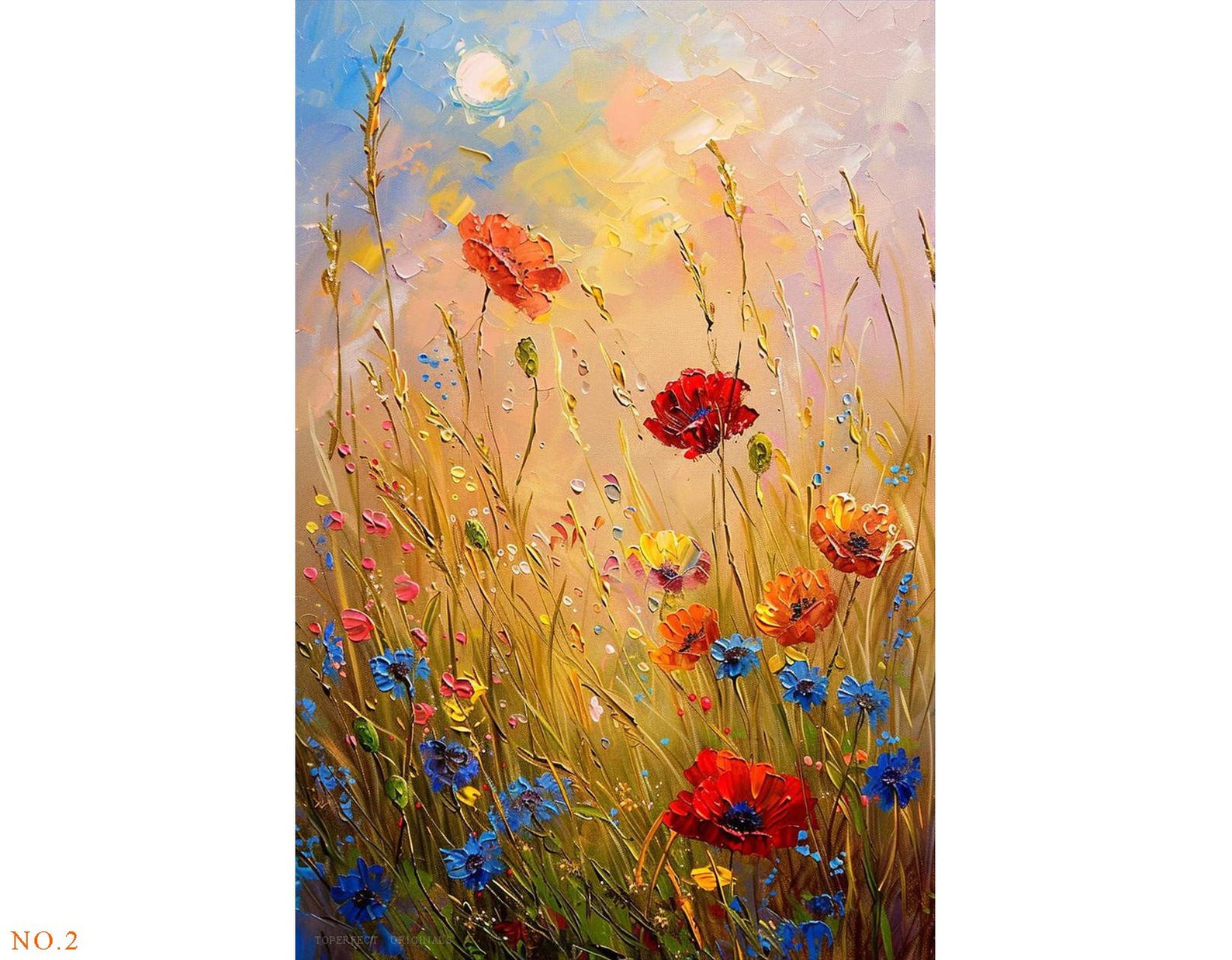 6 Hand Painted Original Windflowers Paintings on Canvas - Vibrant ...