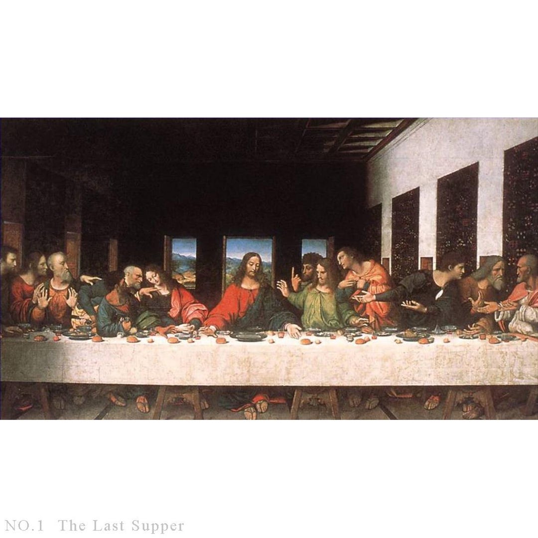 Hand Painted Leonardo Da Vinci Art Last Supper, Famous Oil Painting ...