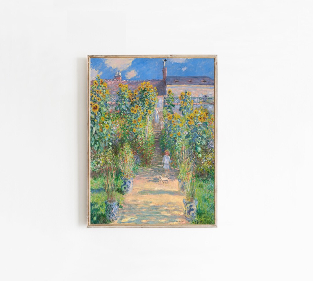 Claude Monet Wall Art, the Artist’s Garden at Vétheuil Print ...