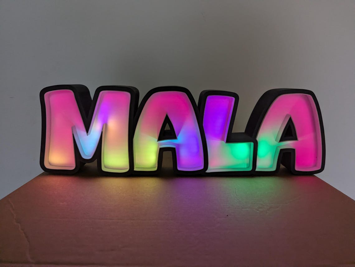 Custom Personalized 3D Name Sign | LED RGB | Kids Name Personalized ...