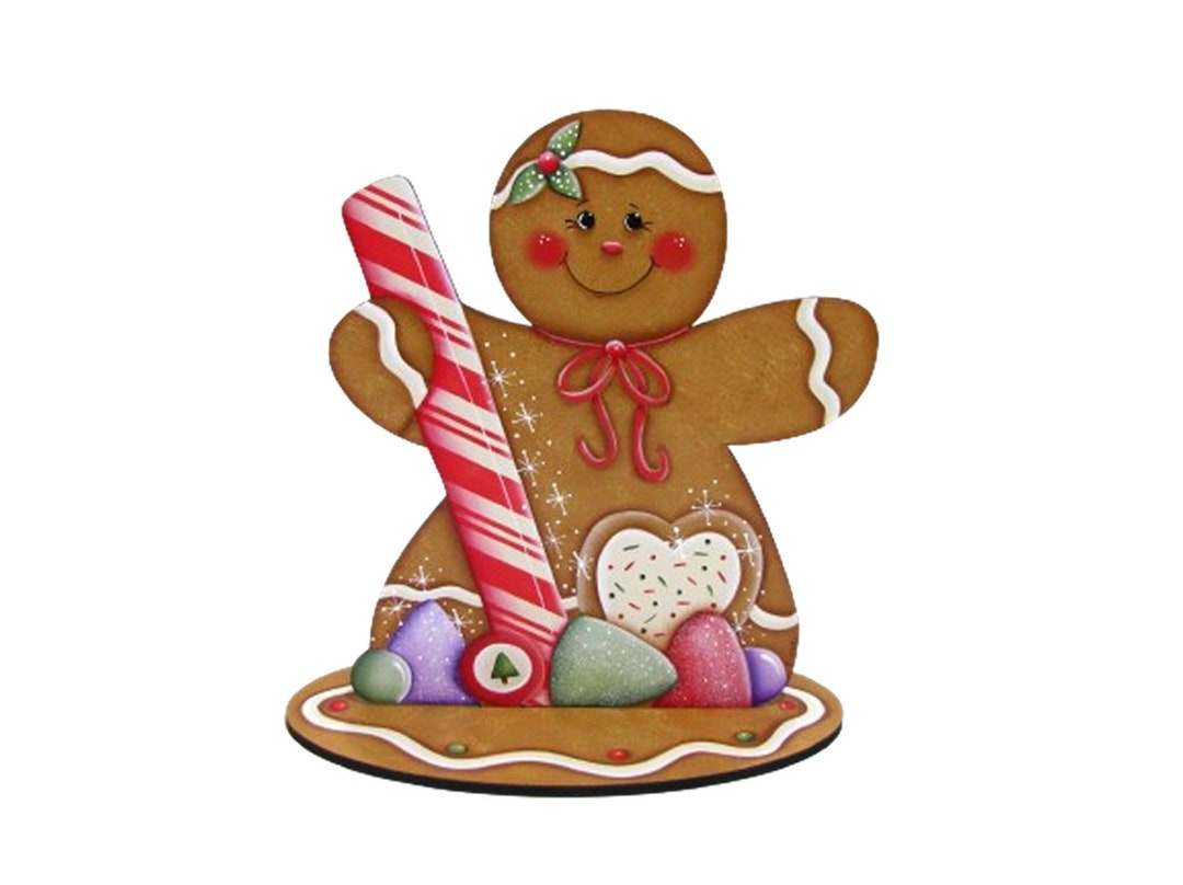 Sparkles and Sprinkles Gingerbread Shelf Sitter, Handpainted Wood, Hand ...