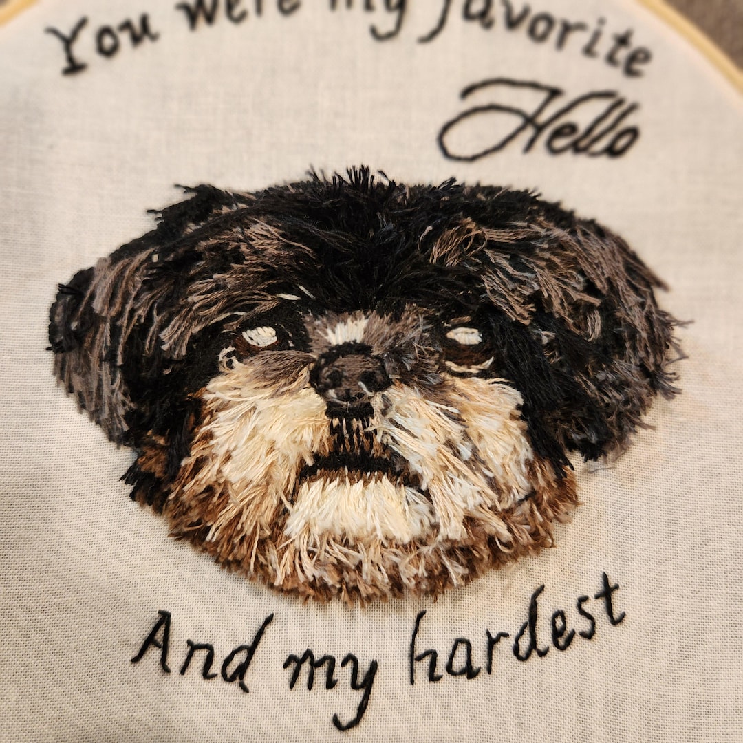 Personalized Embroidered Pet Portraits. - Etsy